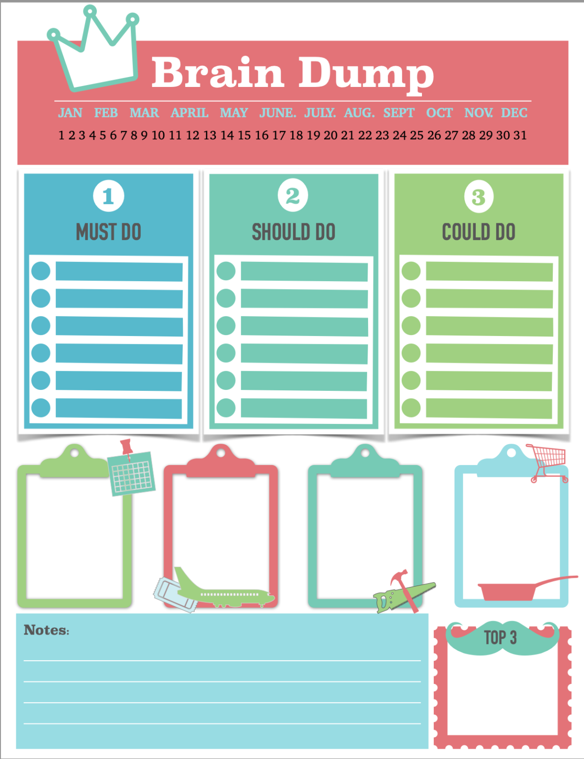 ADHD Brain Dump Planner Template - Morrison Clinic